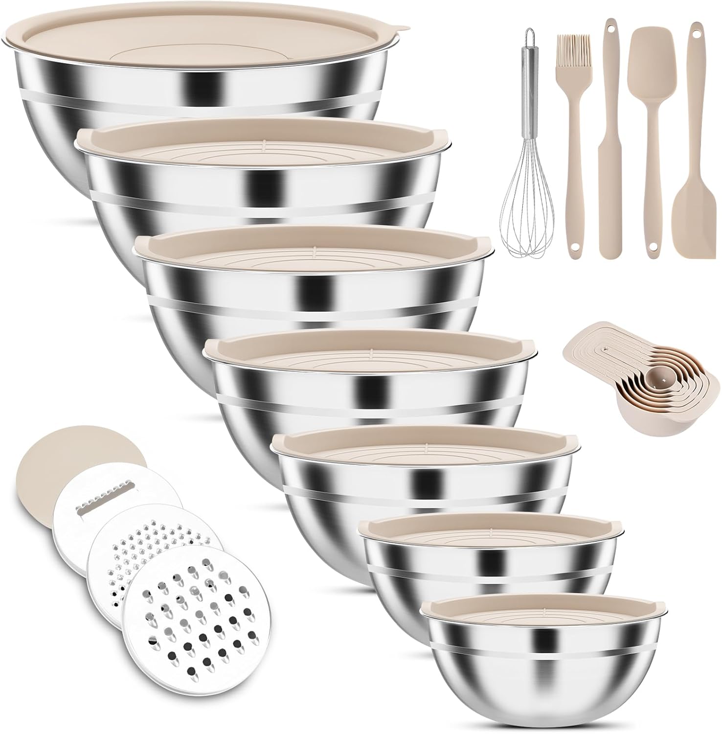 Master Your Kitchen with the 7-Piece Stainless Steel Mixing Bowls Set ...